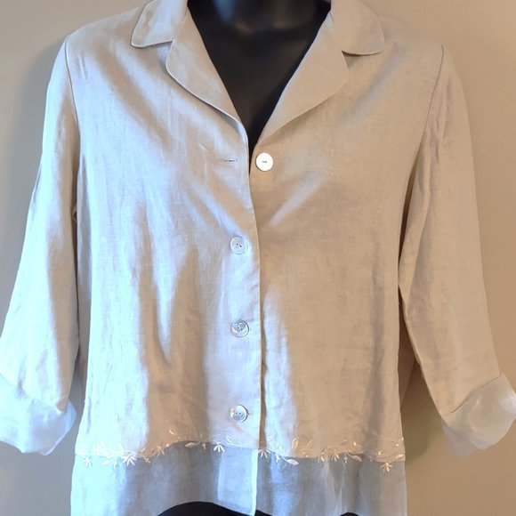 Versailles | Jackets & Coats | Versailles Tan Linen Lightweight Jacket ...